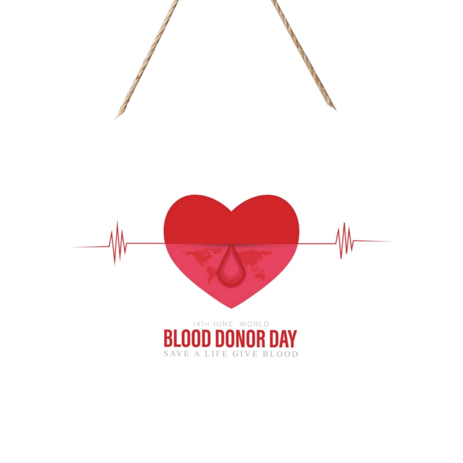 World Blood Donor Day Wooden Hanging Sign Ornament Welcome Sign For ...
