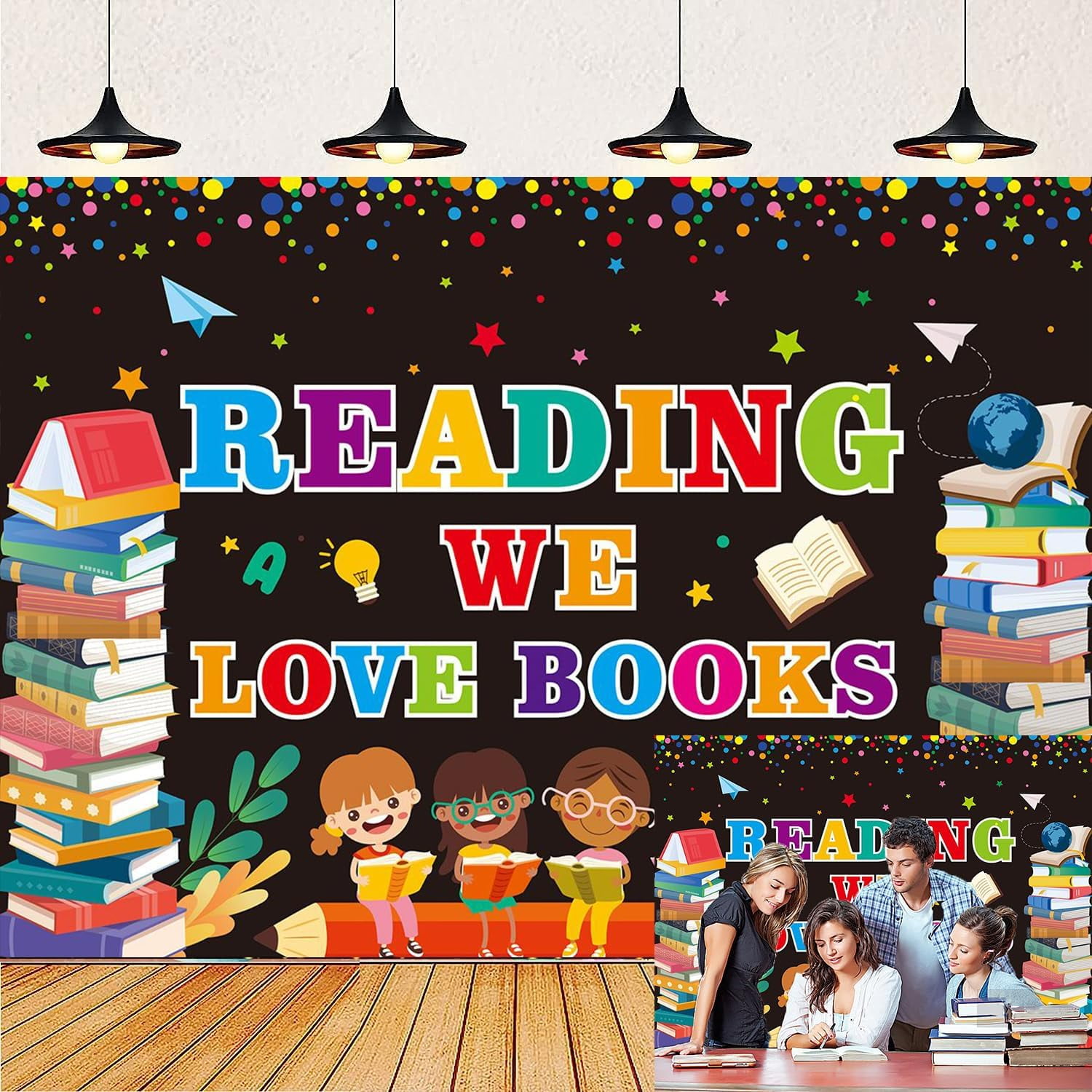 World Book Day Backdrop We Love Books Reading is Fun Photography ...