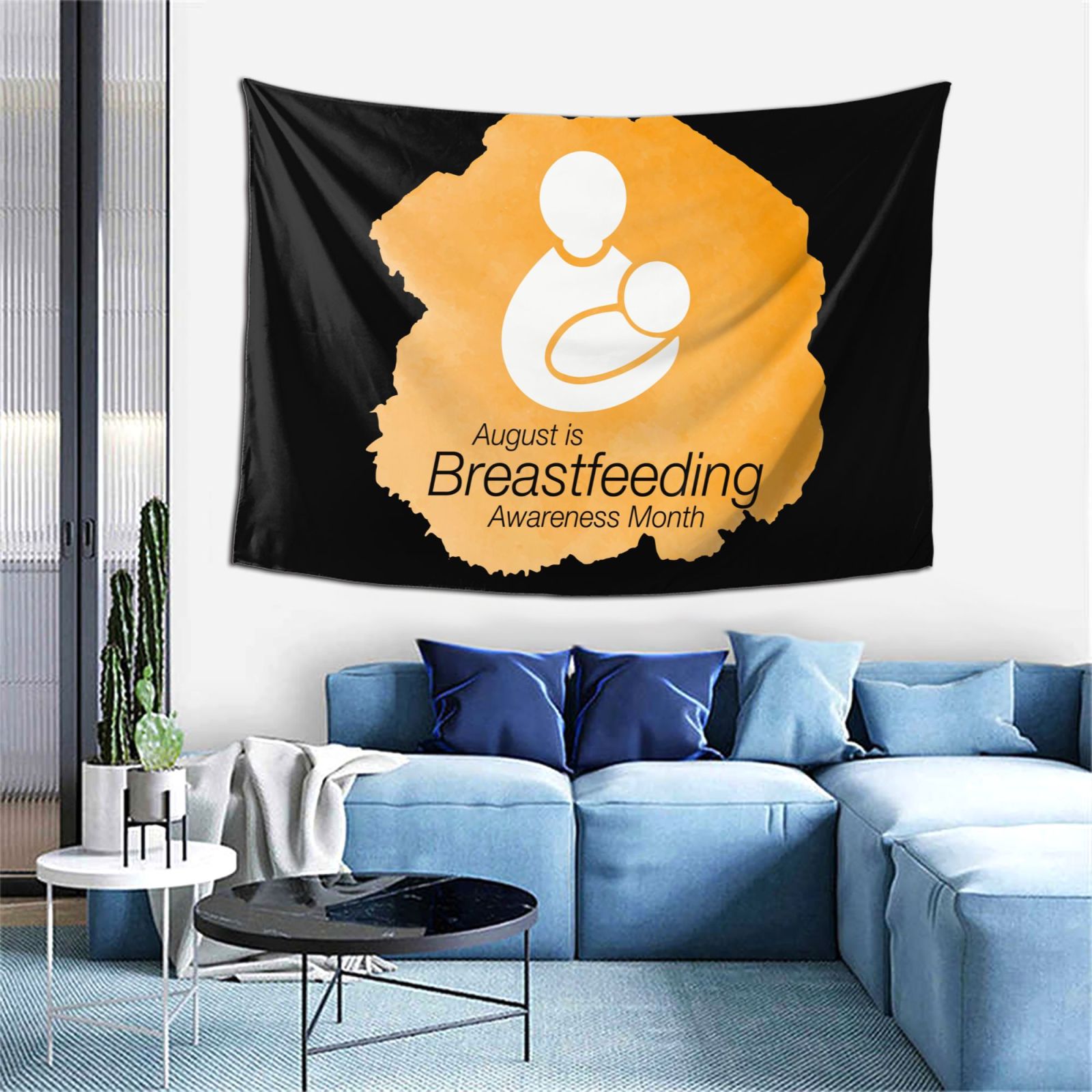 World Breastfeeding Week Breast Milk Awareness Tapestry for Bedroom ...