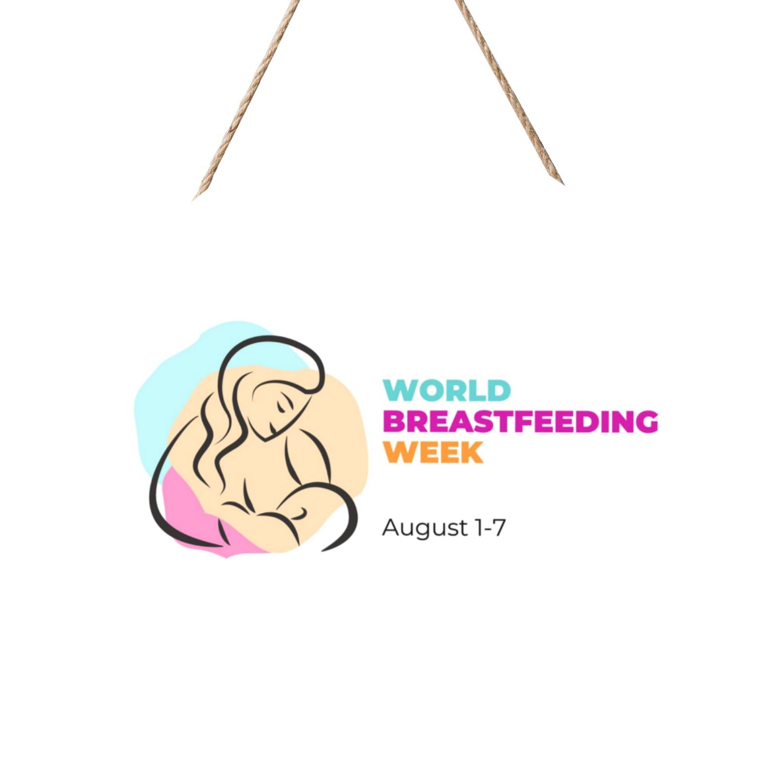 World Breastfeeding Week Wooden Hanging Sign Ornament Welcome Sign For ...