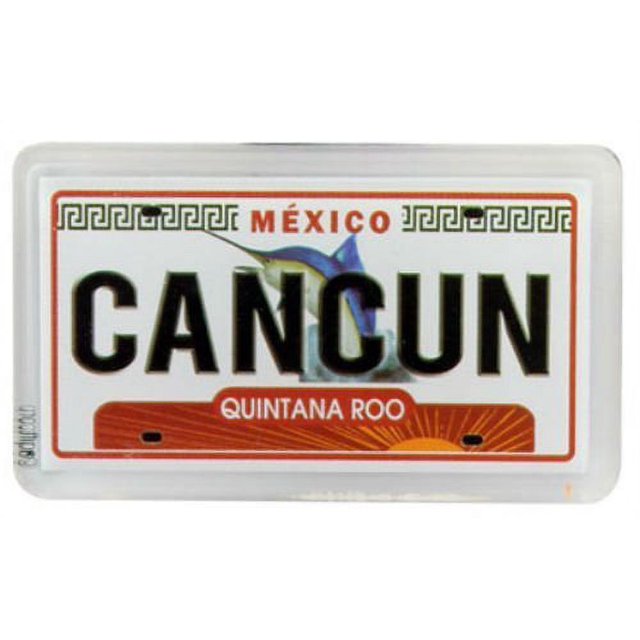 World By Shotglass Cancun Mexico License Plate Fridge Small Acrylic ...