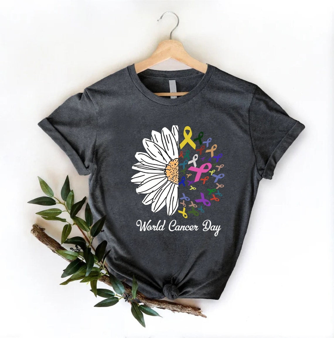 World Cancer Day Shirt, Cancer In All Colors Tee, All Cancer Ribbon ...