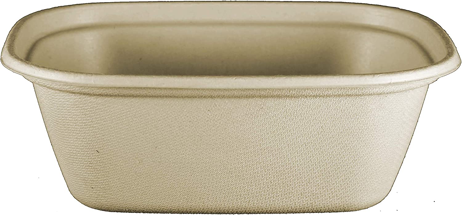 World Centric (CT-SC-U3) Compostable Unbleached Fiber Box, 8.8 x 6.8 x ...