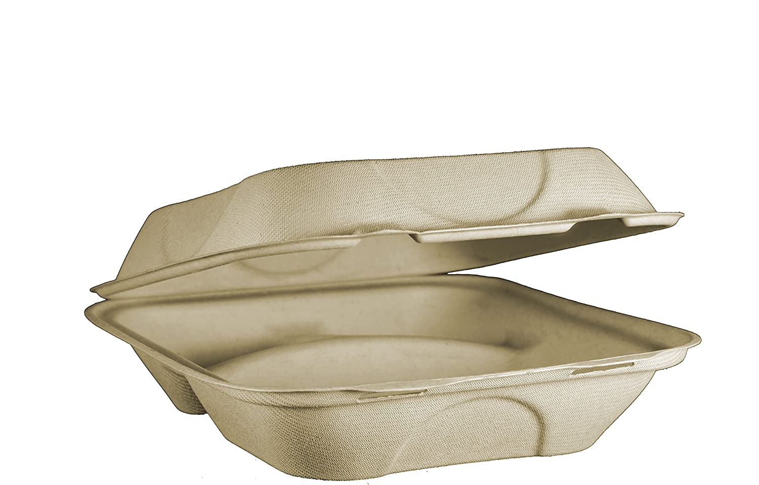 World Centric Fiber Hinged Containers, 3-Compartment, 8 x 8 x 3 ...