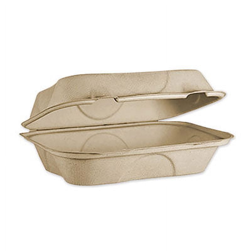 World Centric Fiber Hinged Hoagie Box Containers, 9 x 6 x 3, Natural ...