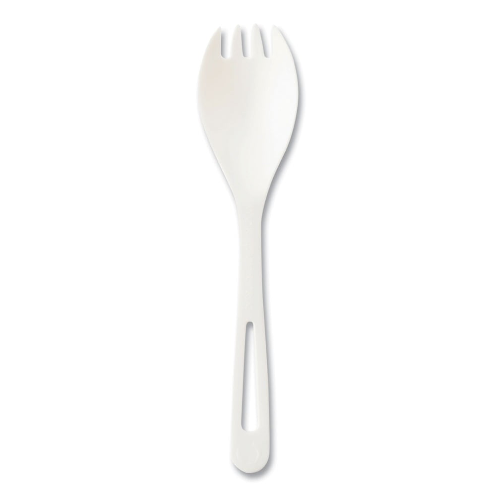 World Centric RK-PS-B TPLA Compostable Plastic Cutlery Spork - White ...