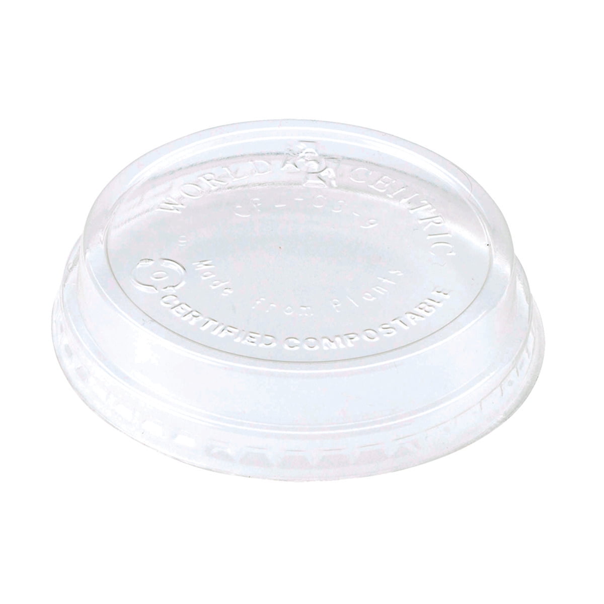 World Centrics 4-9 oz Cup Clear Raised Lids - PLA - Compostable - Case ...