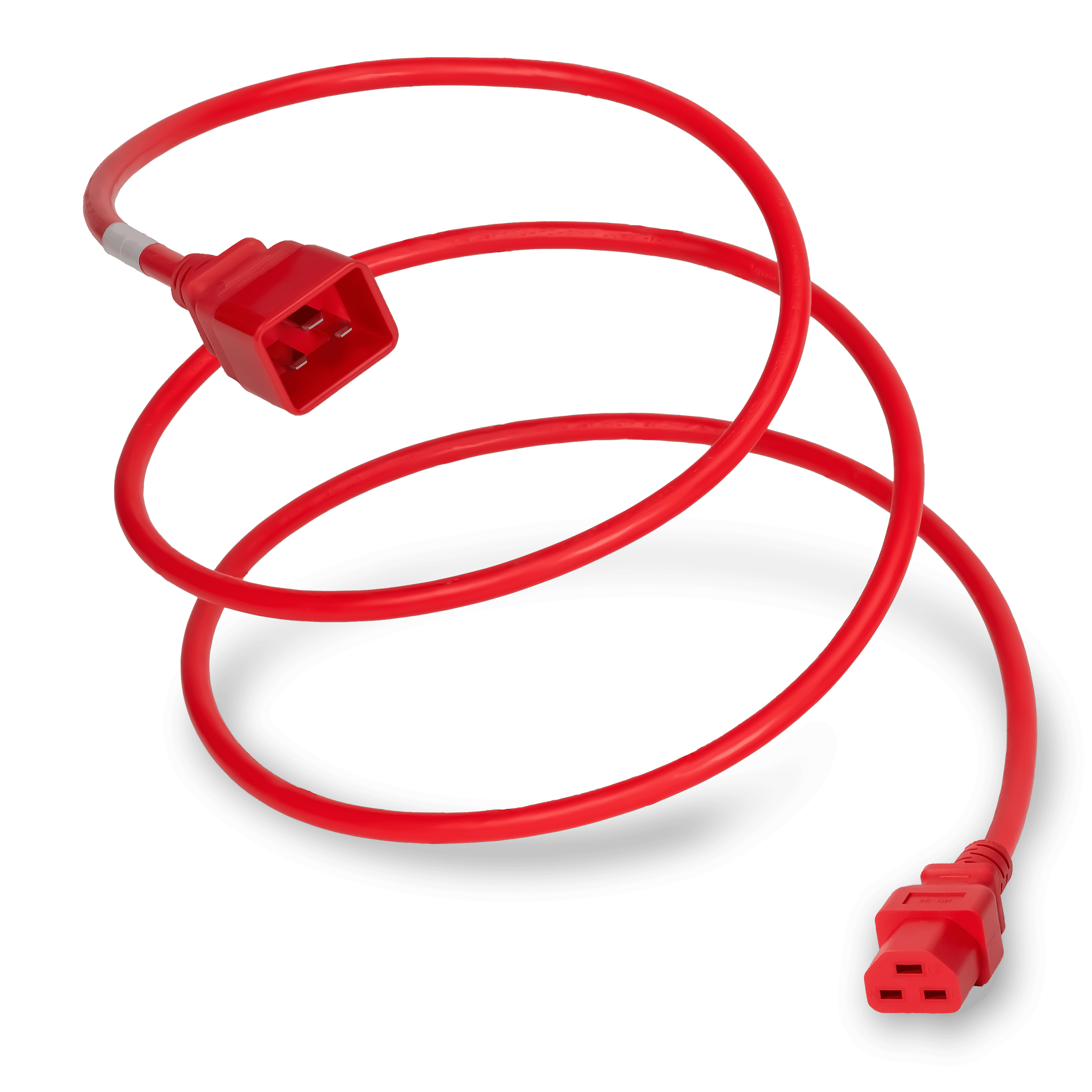 World Cord Sets 2 Foot Red High Temp 20 Amp IEC320 C20/C21 Power Cords ...
