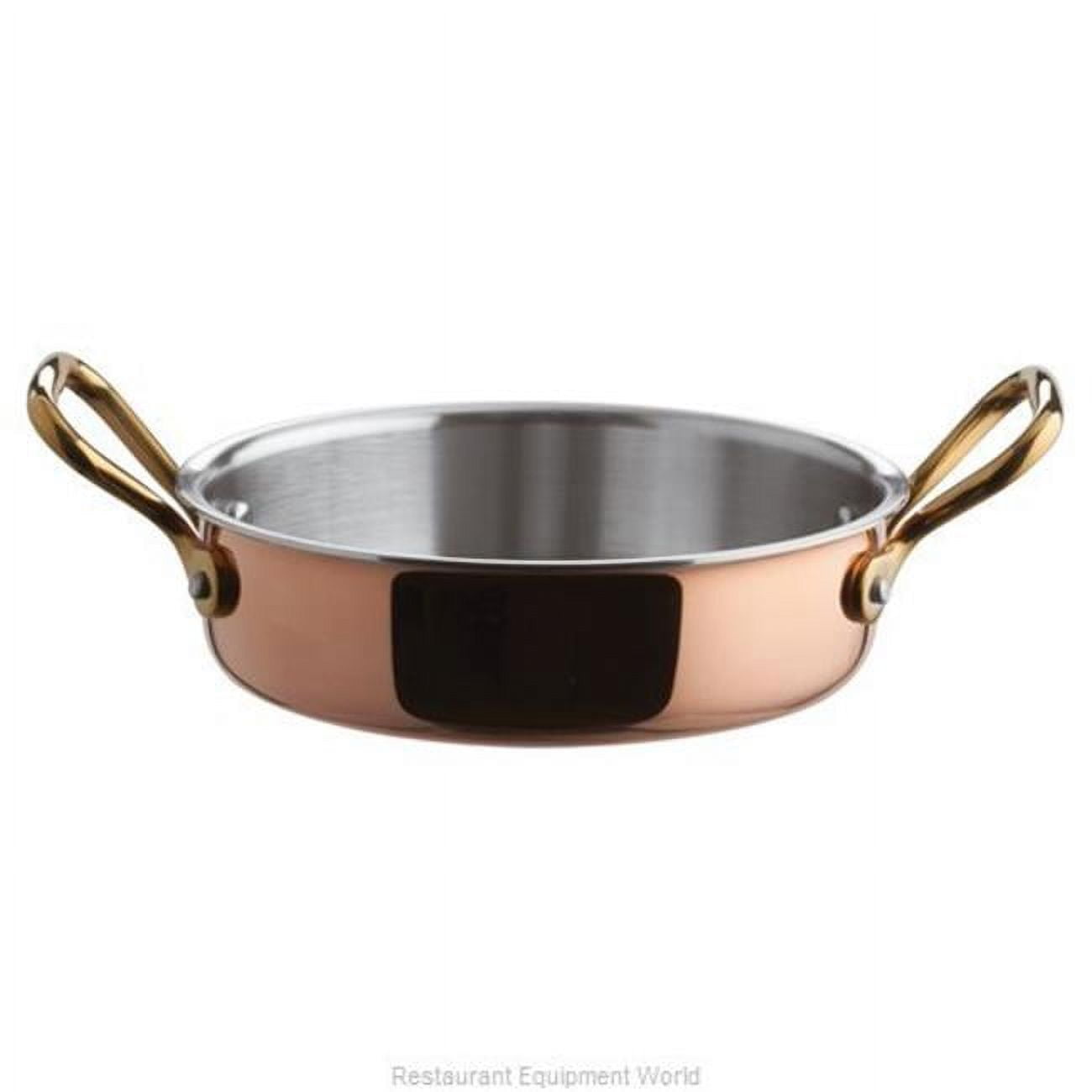 World Cuisine A1550414 22 oz Mini Copper Rondeau with 2 Handle ...