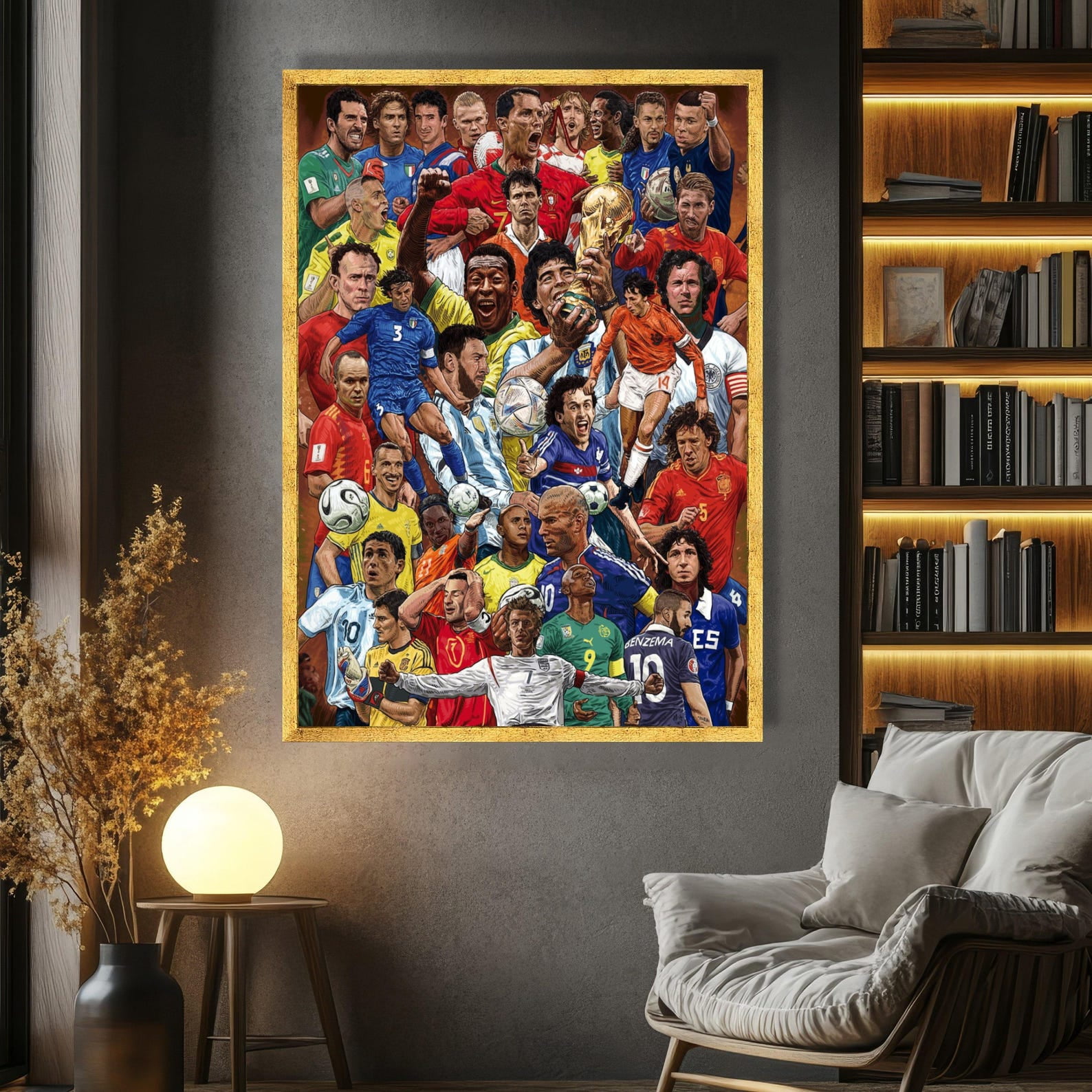 World Cup 2026 Legends Collage Poster – Football Icons Wall Art Size ...