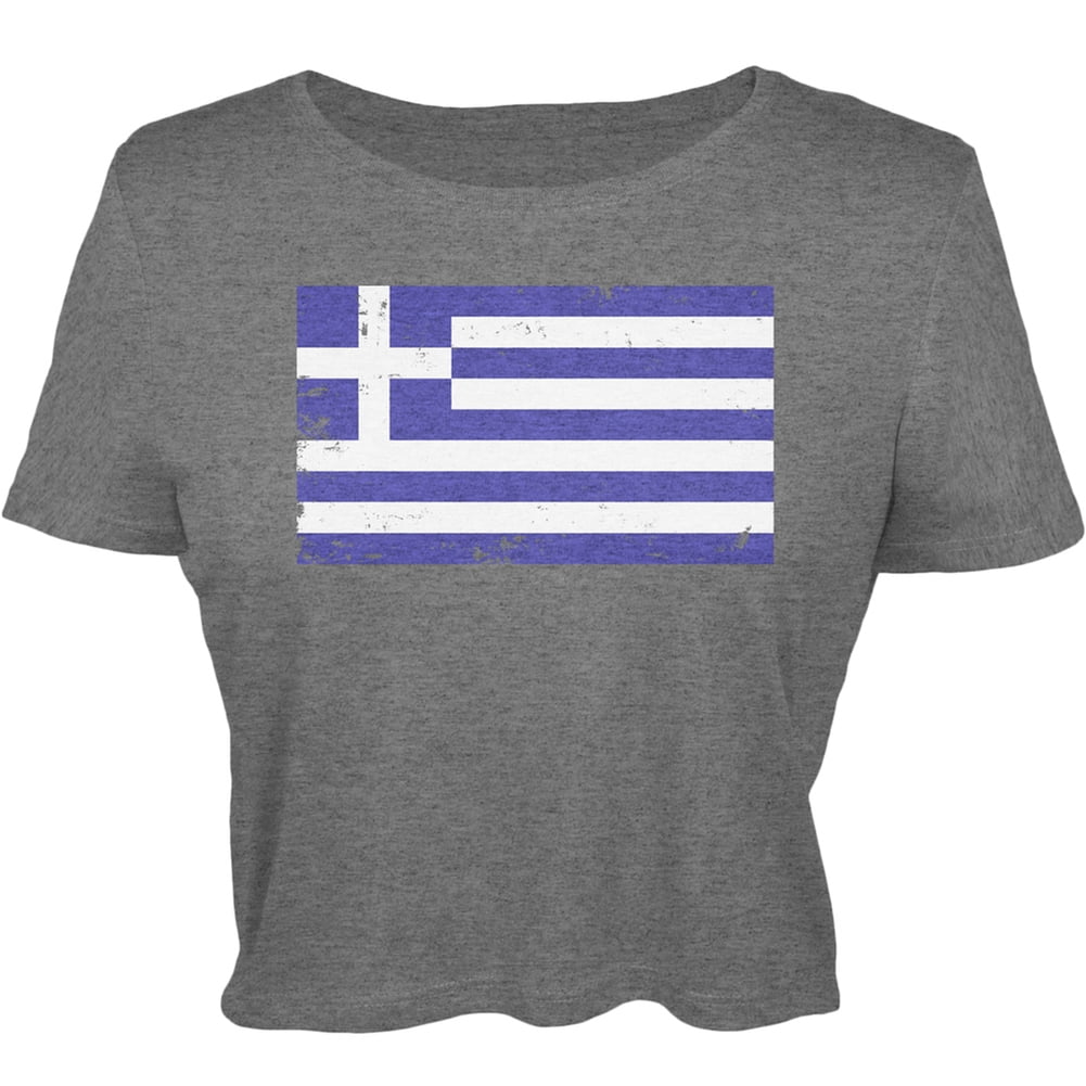 World Cup Greece Distressed Flag Crop Top - Walmart.com