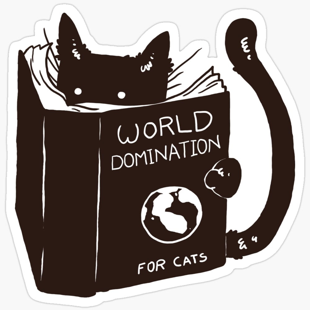 World Domination For Cats Sticker Phone Decal Water Bottle Stickers Car ...