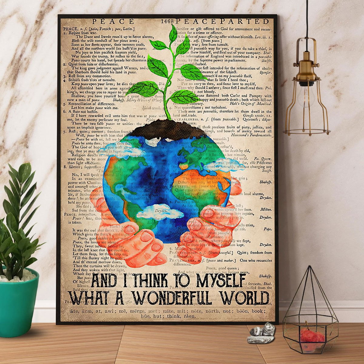 World Earth Day I Think To Myself What A Wonderful World Vintage Paper ...