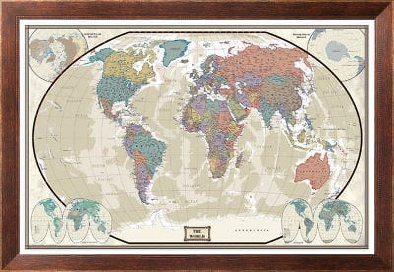 World Executive Poster Wall Map Framed 24x36 - Walmart.com