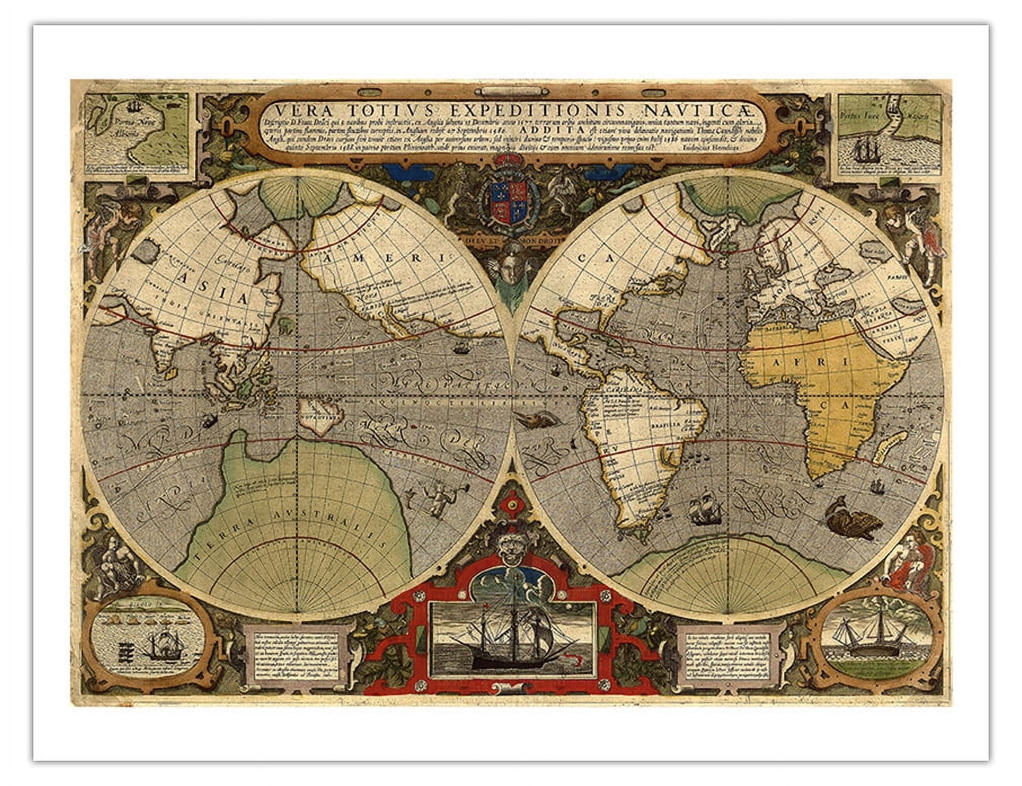 World Expeditions Map - Sir Francis Drake and Thomas Cavendish ...