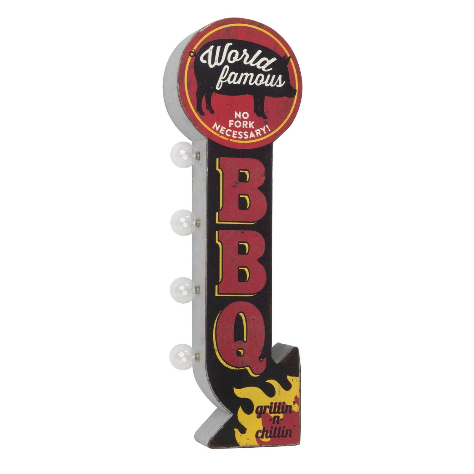 World Famous BBQ Vintage Marquee LED Sign, Double Sided, Grillin n ...