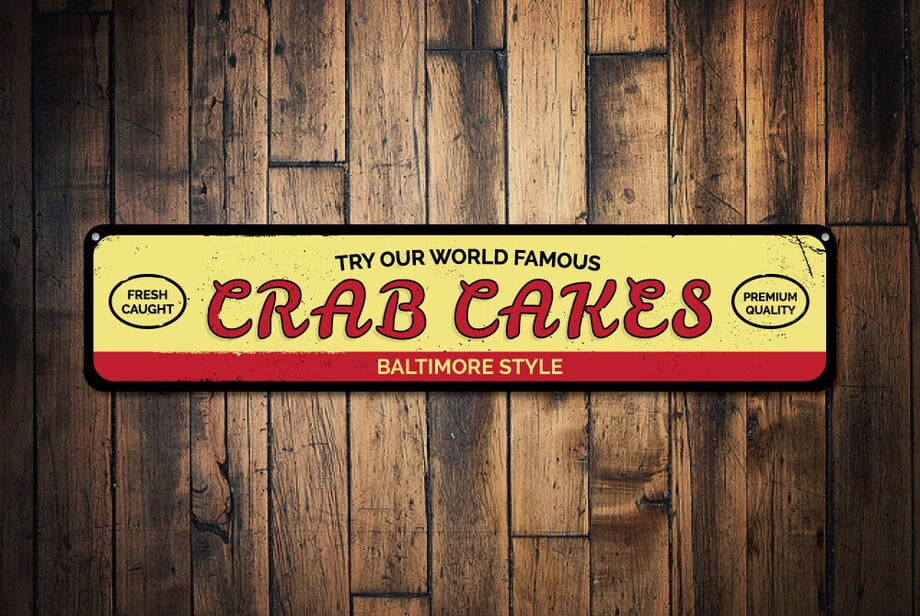 World Famous Crab Cakes Sign Personalized Seafood Restaurant Sign ...