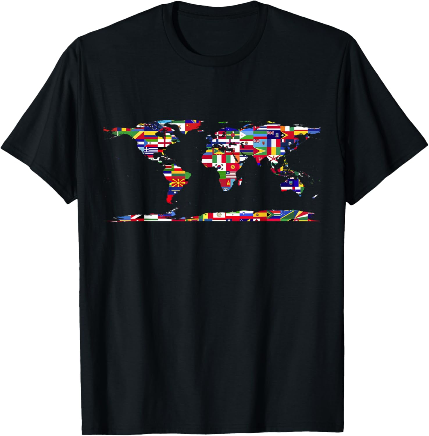 World Flag Map T-Shirt International Country Flags Tee - Walmart.com