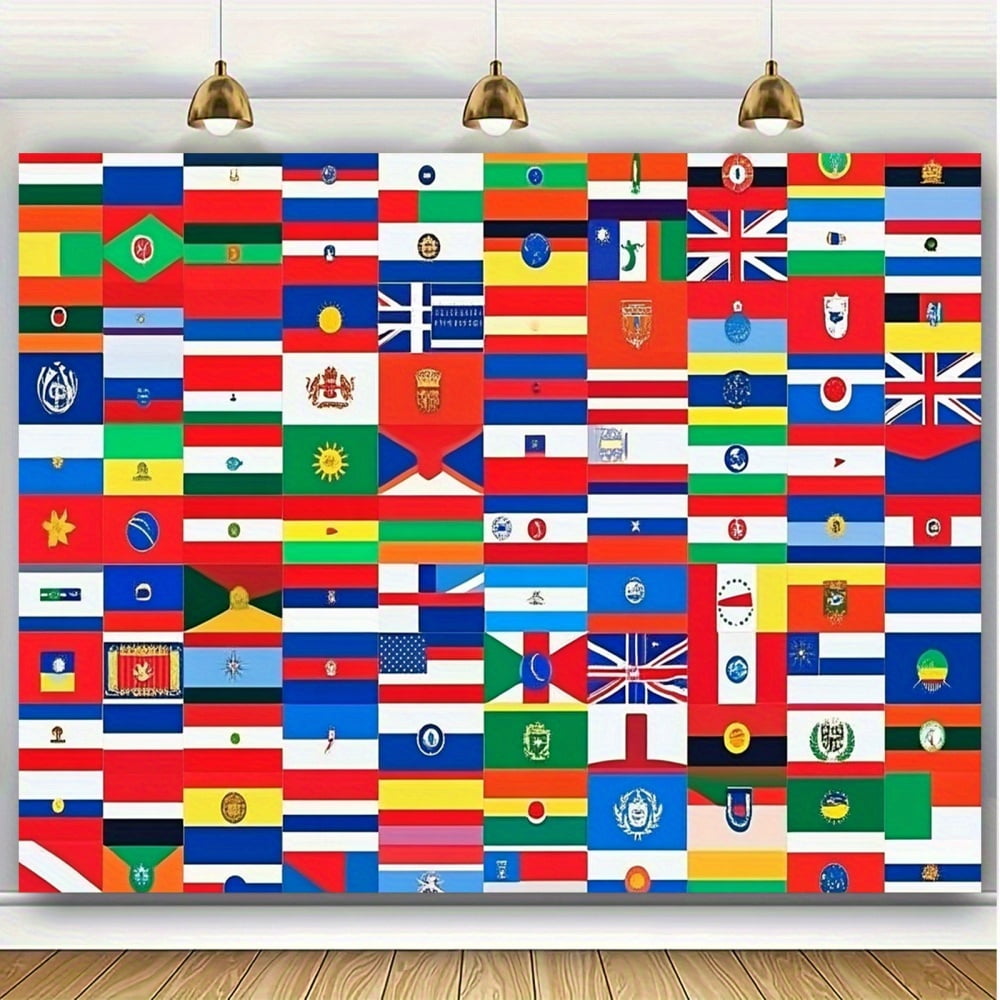 World Flag Party Flag-50 National Flags, Vivid Polyester Design with 50 ...