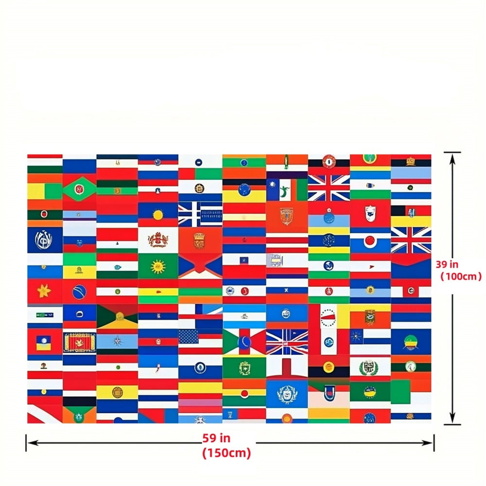 World Flag Party Flag-50 National Flags, Vivid Polyester Design with 50 ...