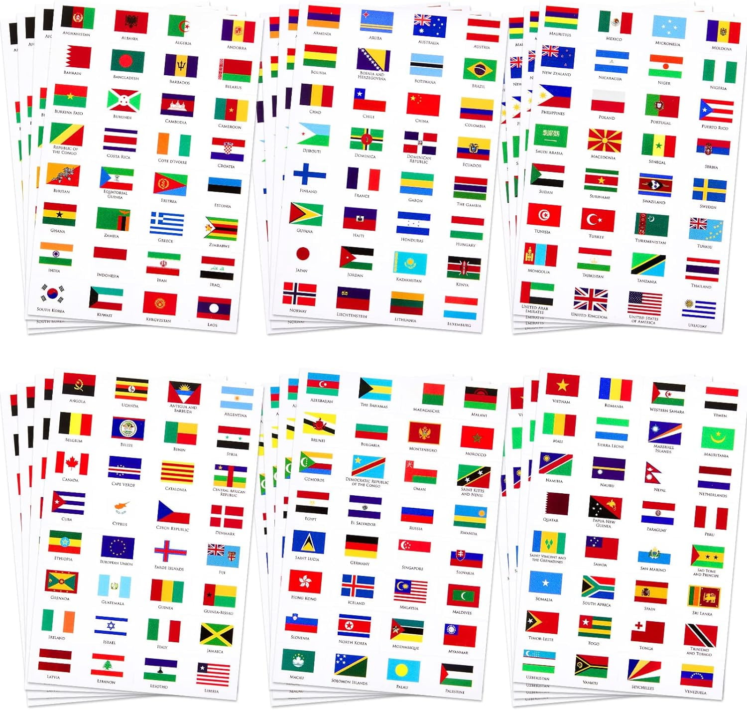 World Flag Stickers Different Country Flag Stickers Flags of The World ...