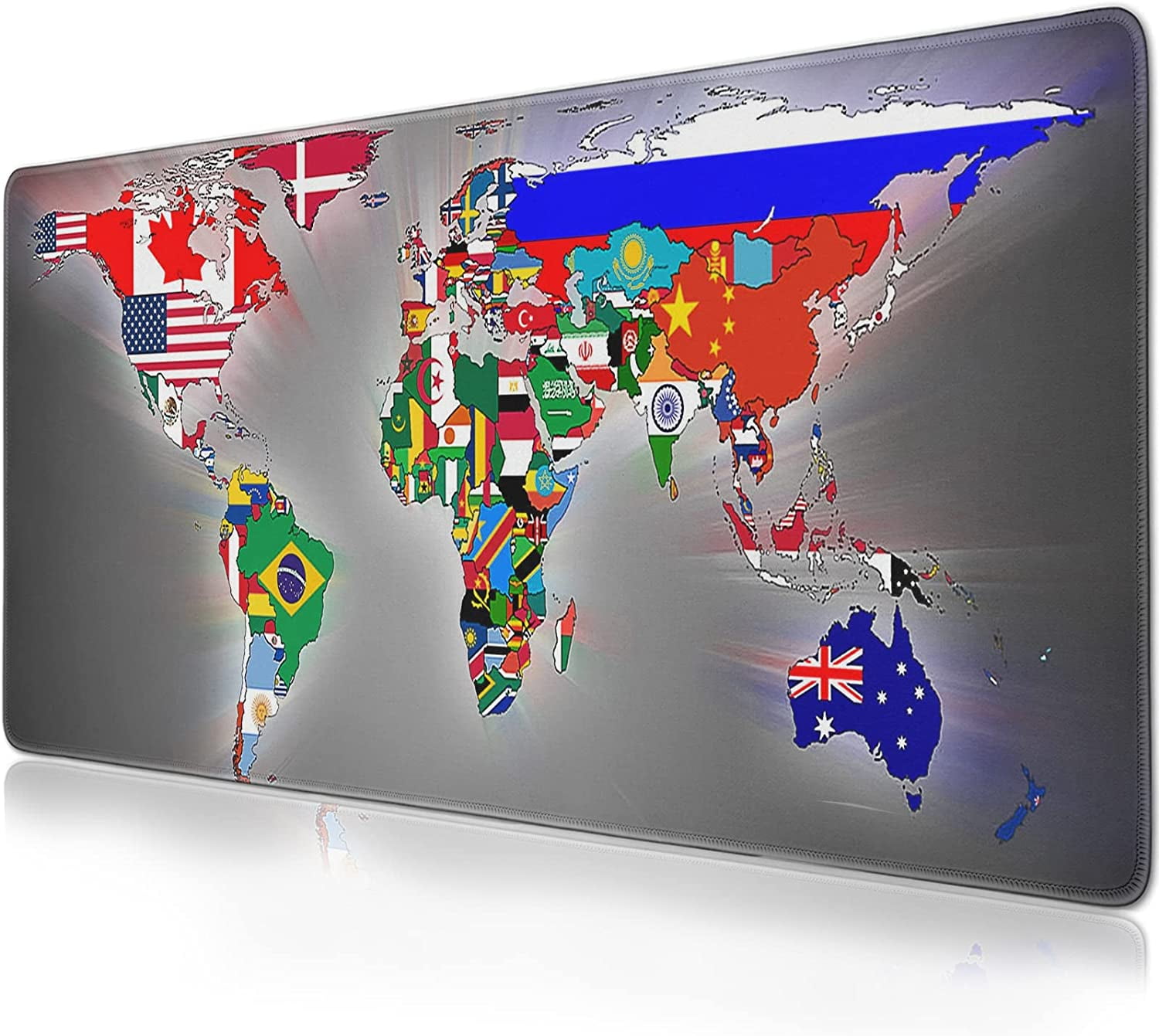 World Flag map Full Desk Mousepad (47.3x23.6 in) Extended Gaming Mouse ...