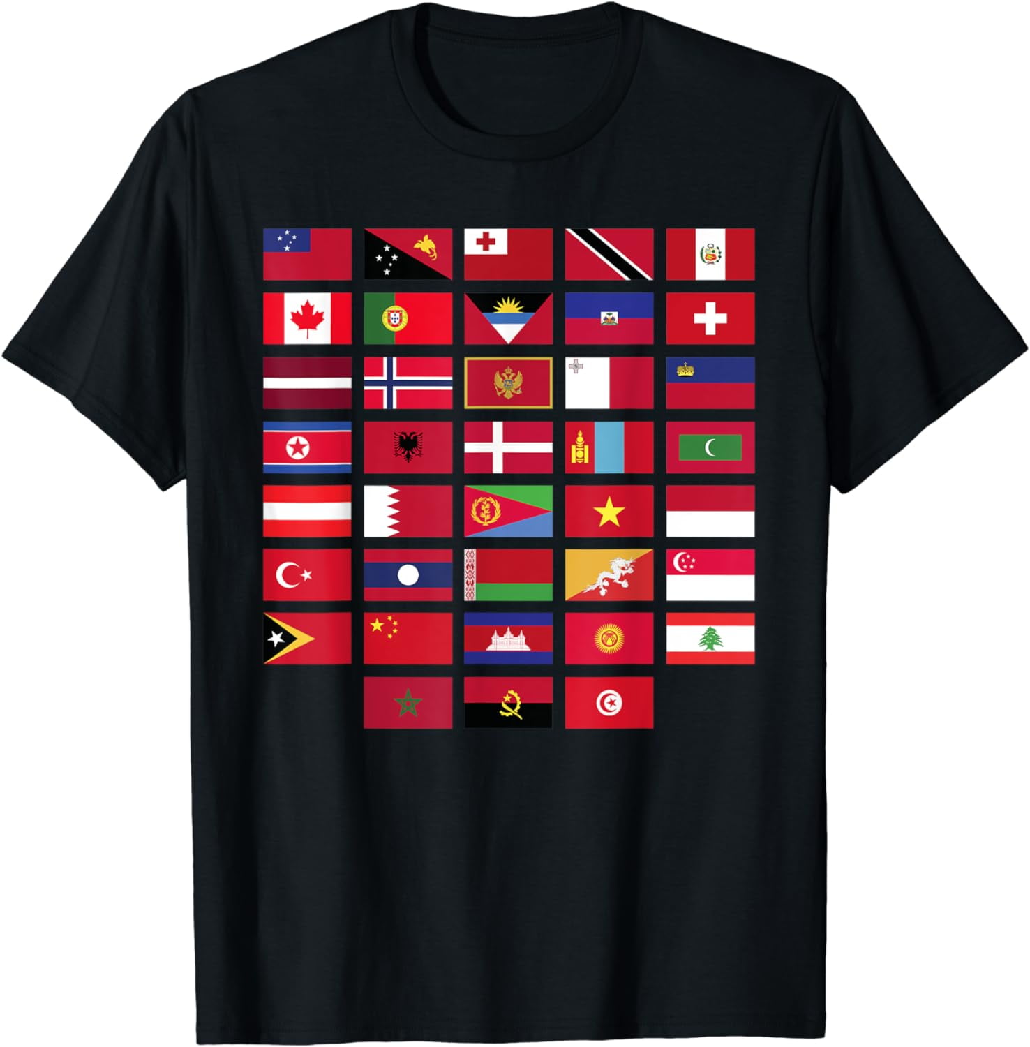 World Flags, 38 Countries for Red Gradient Flag Enthusiasts T-Shirt ...