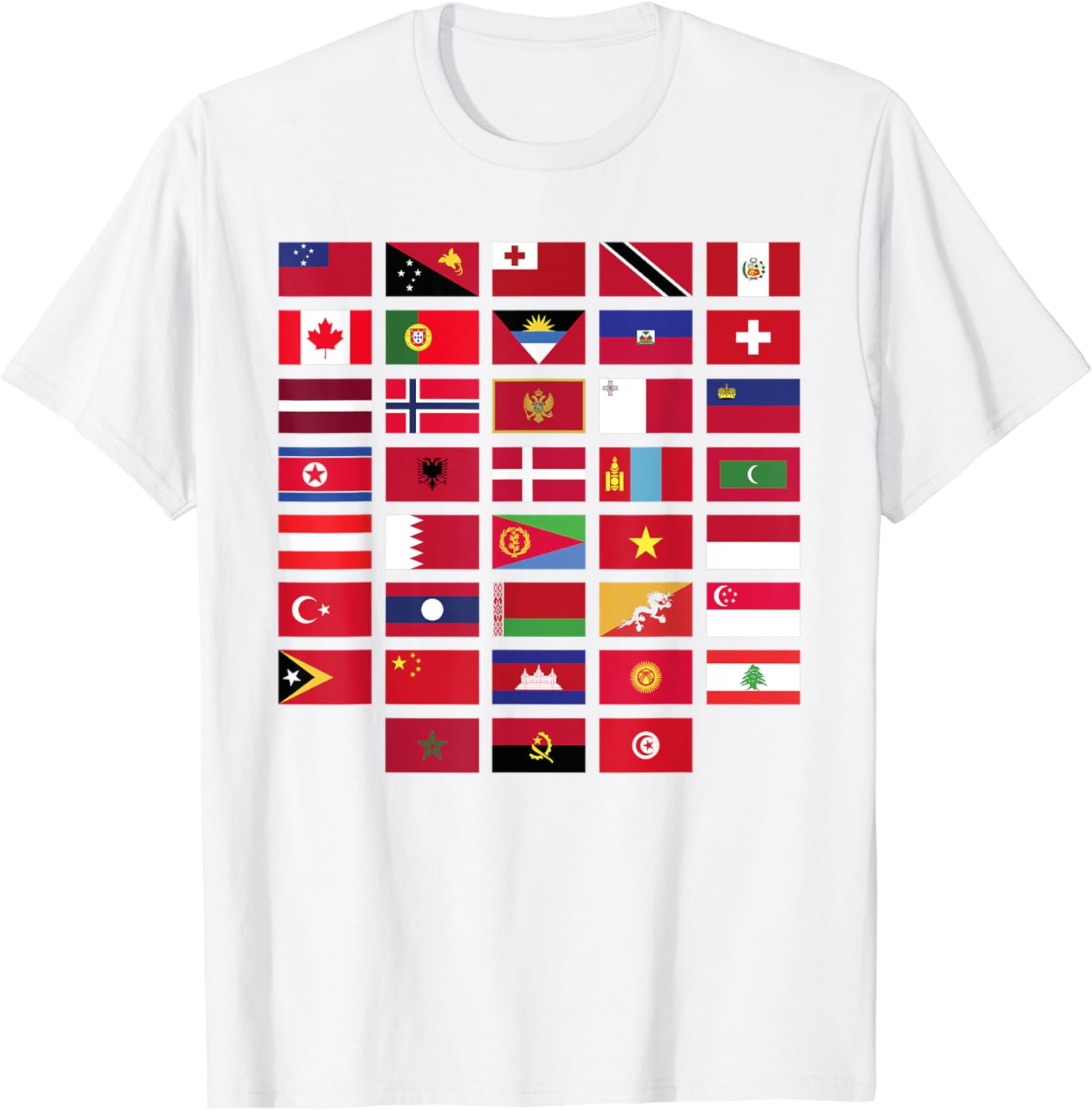 World Flags, 38 Countries for Red Gradient Flag Enthusiasts T-Shirt ...