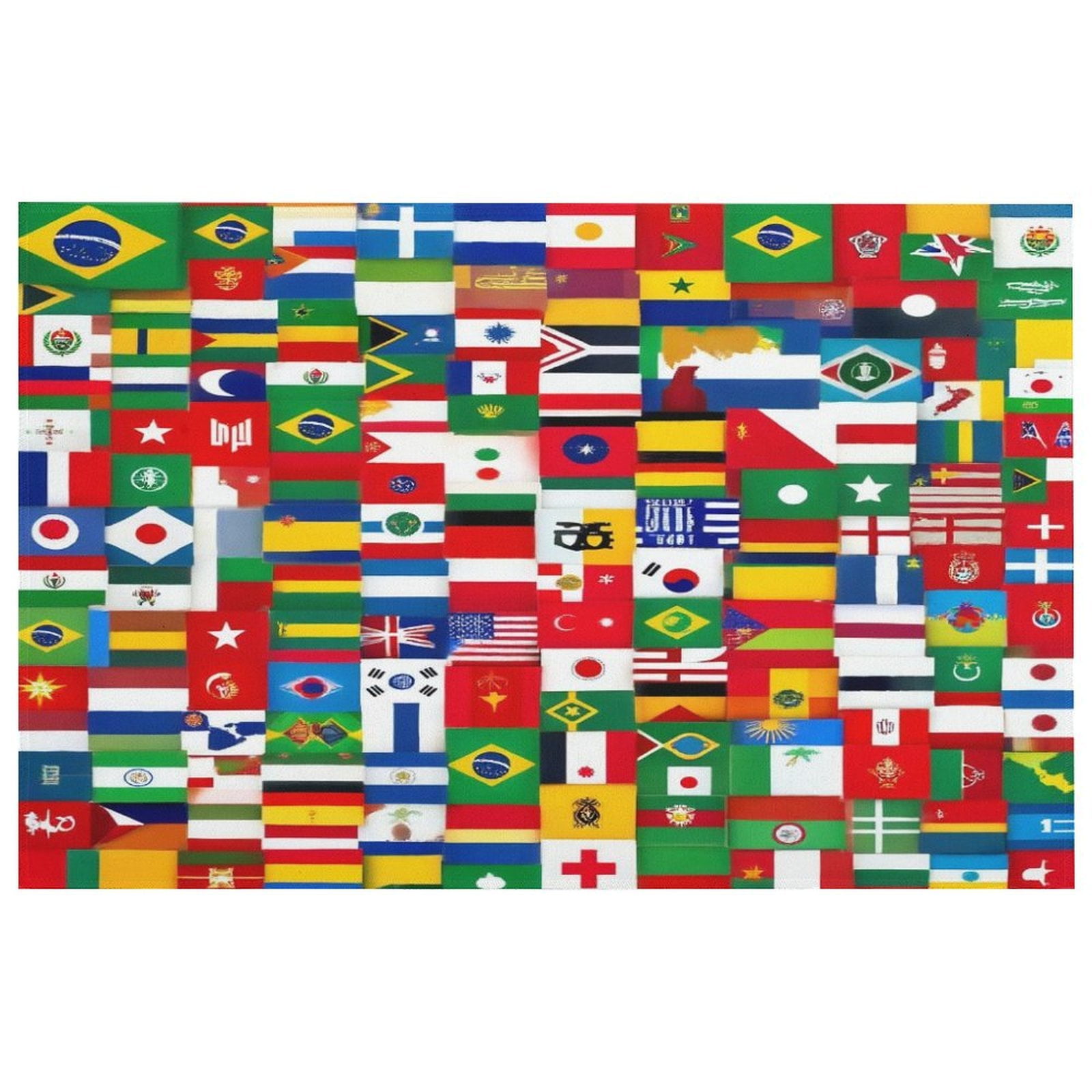 World Flags Collage Adult Home Decor Bedroom Living Room Crystal Velvet ...