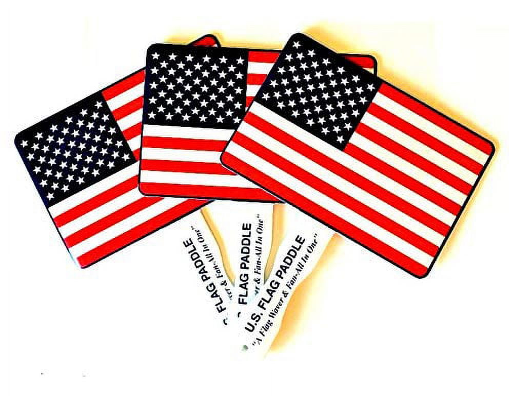 World Flags Direct Pack of 3 United States Flag Paddle Fans - 6"x 9" U ...