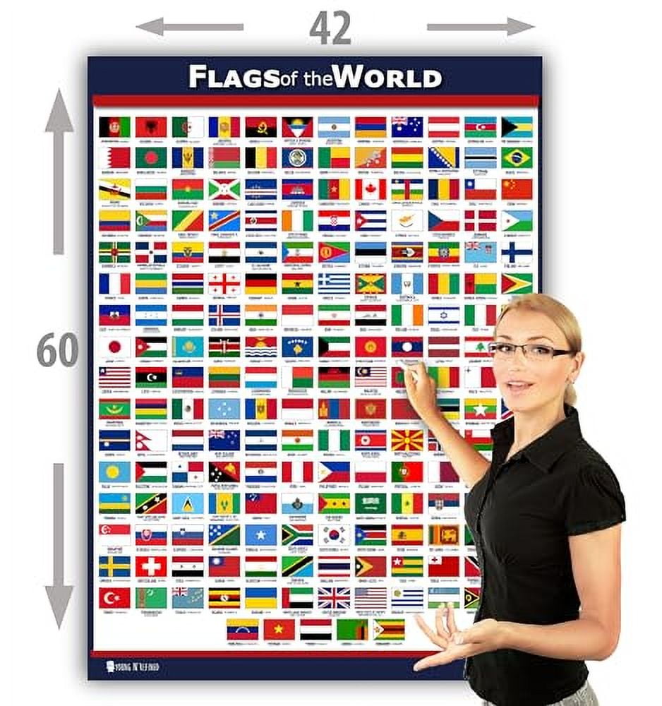 World Flags Educational Poster XXXL Plastic Young N Refined (42x60 ...
