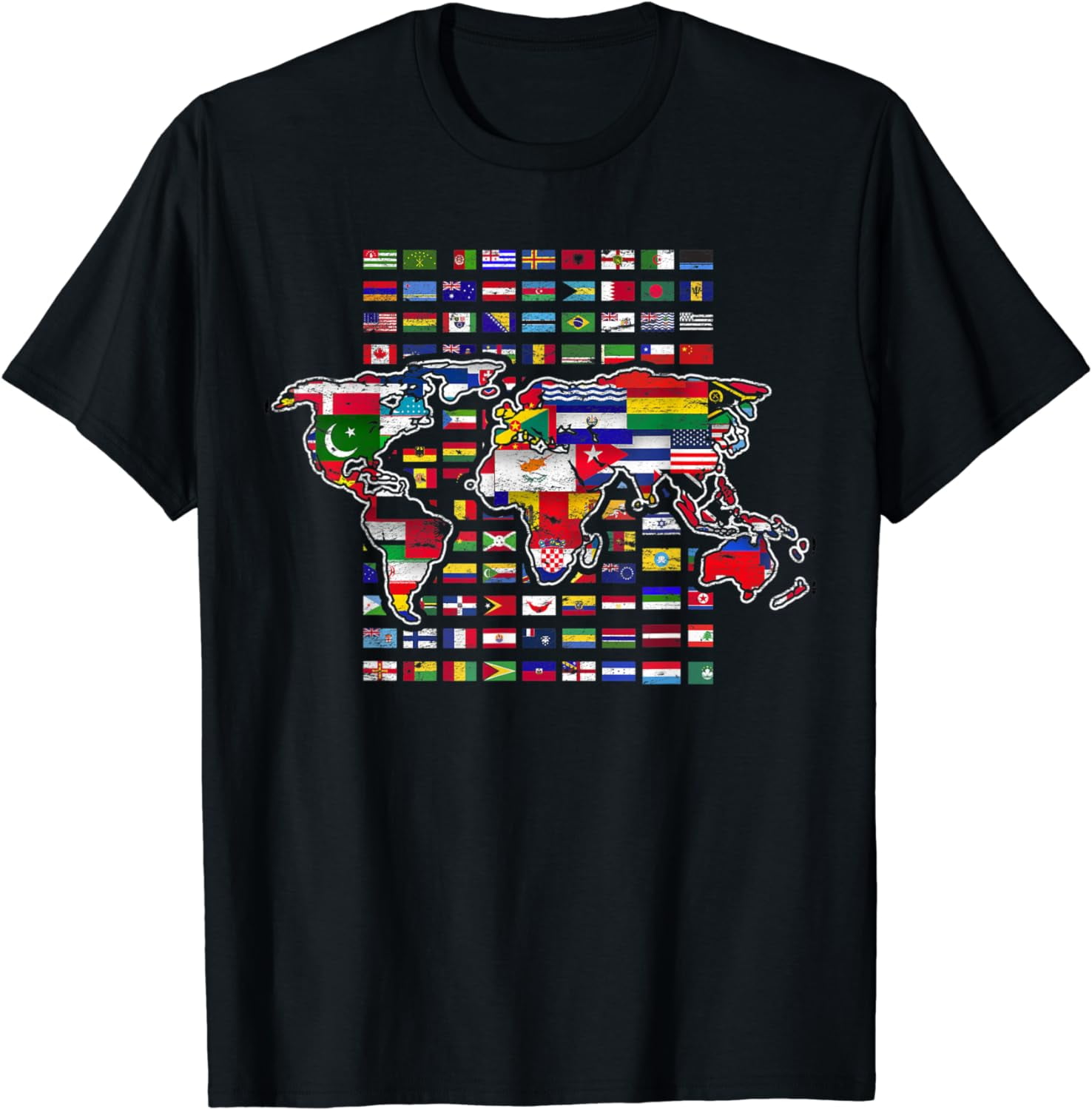 World Flags International Countries Traveling World Map T-Shirt - Walmart.com