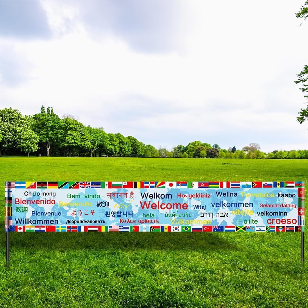 World Flags International Welcome Yard Banner Olympic Party Decorations ...