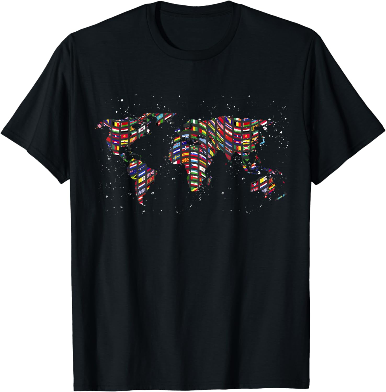 World Flags Traveler International Country Flags World Map T-Shirt - Walmart.com