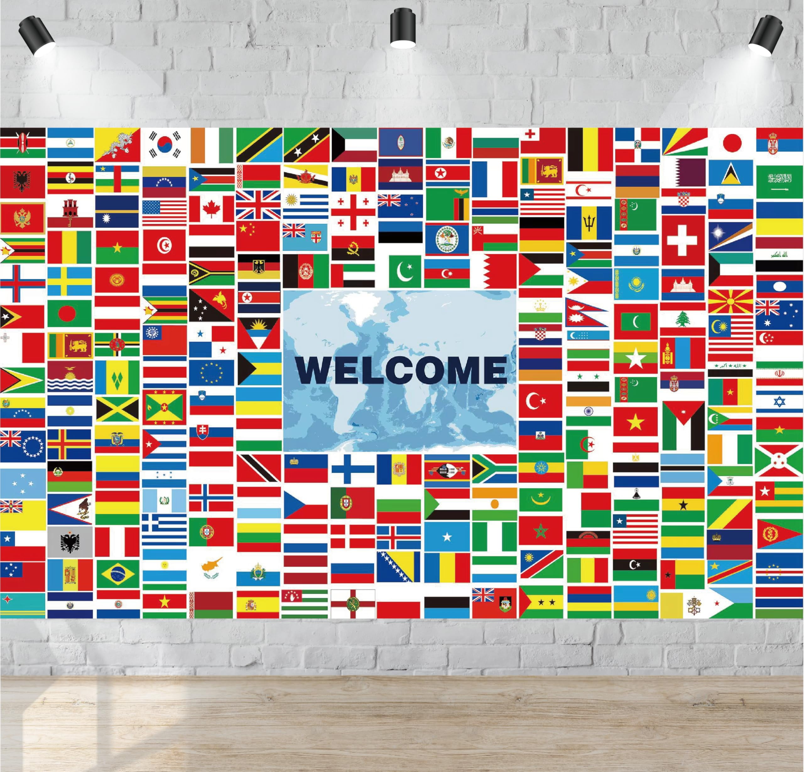 World Flags Welcome Banner Decorations 230 International Countries ...