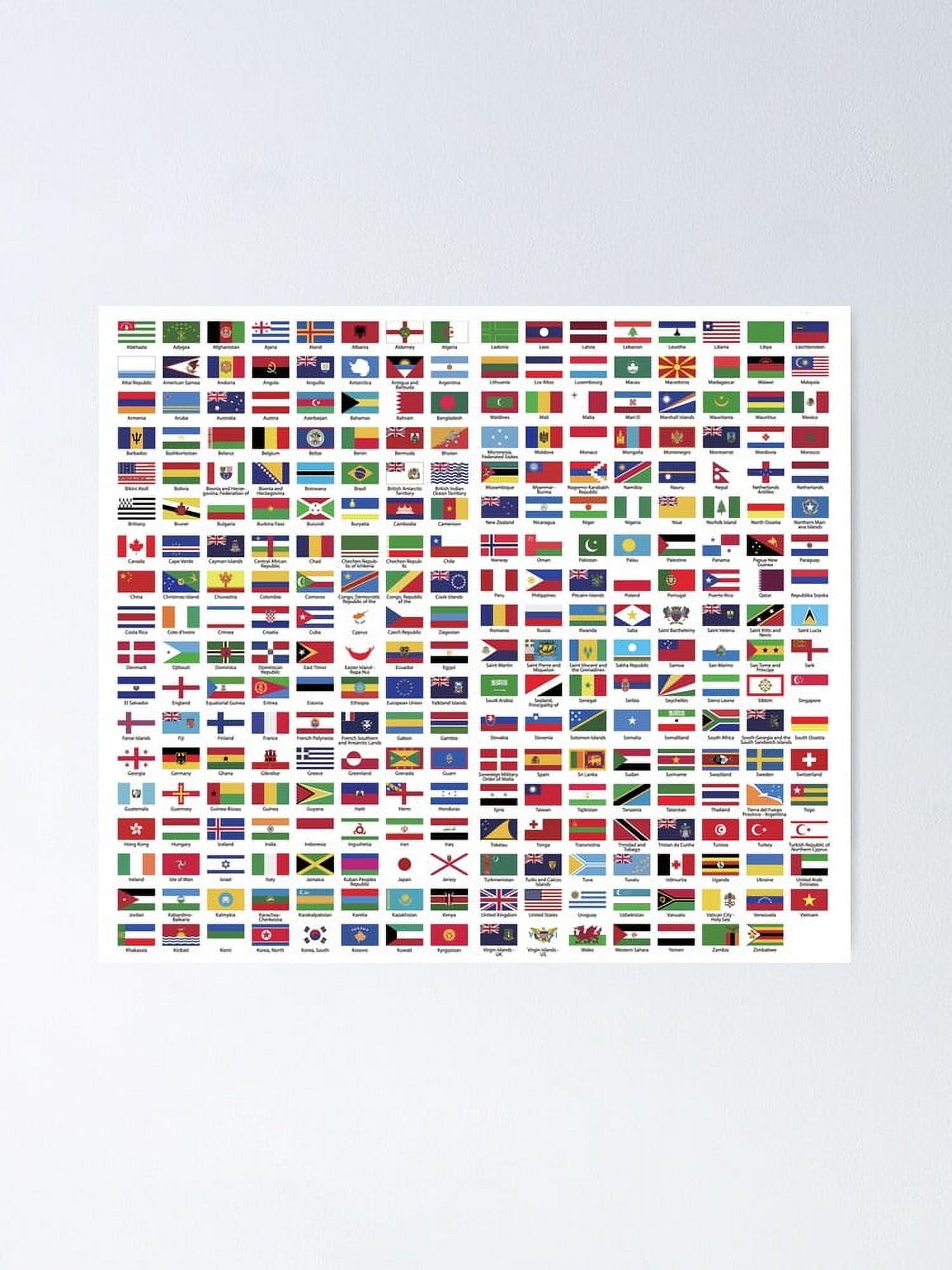World Flags with Country Names Fashion Art Decor Frame - Walmart.com