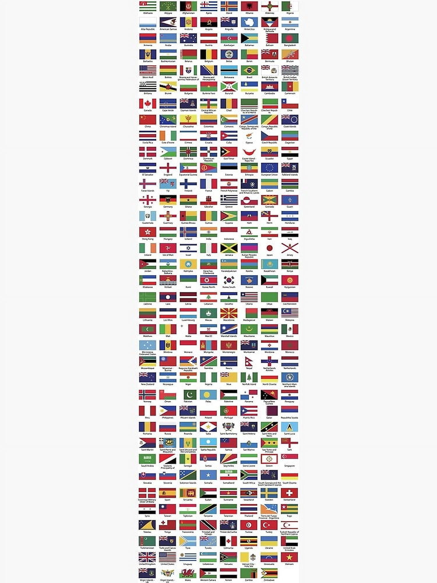 World Flags with Country Names Modern Art Decor Unframe - Walmart.com