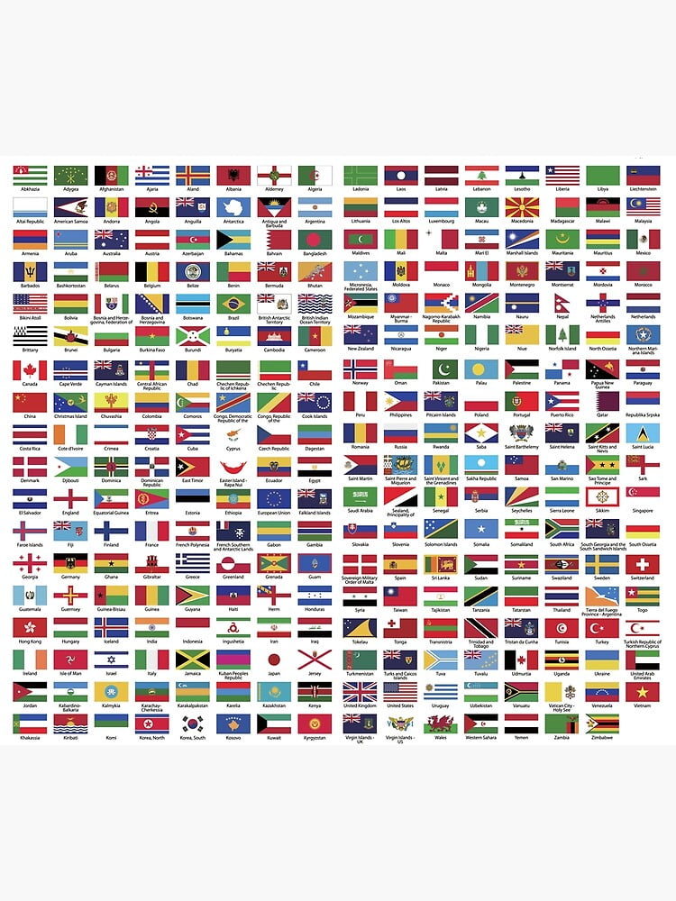 World Flags with Country Names Poster Framed-unframed - Walmart.com