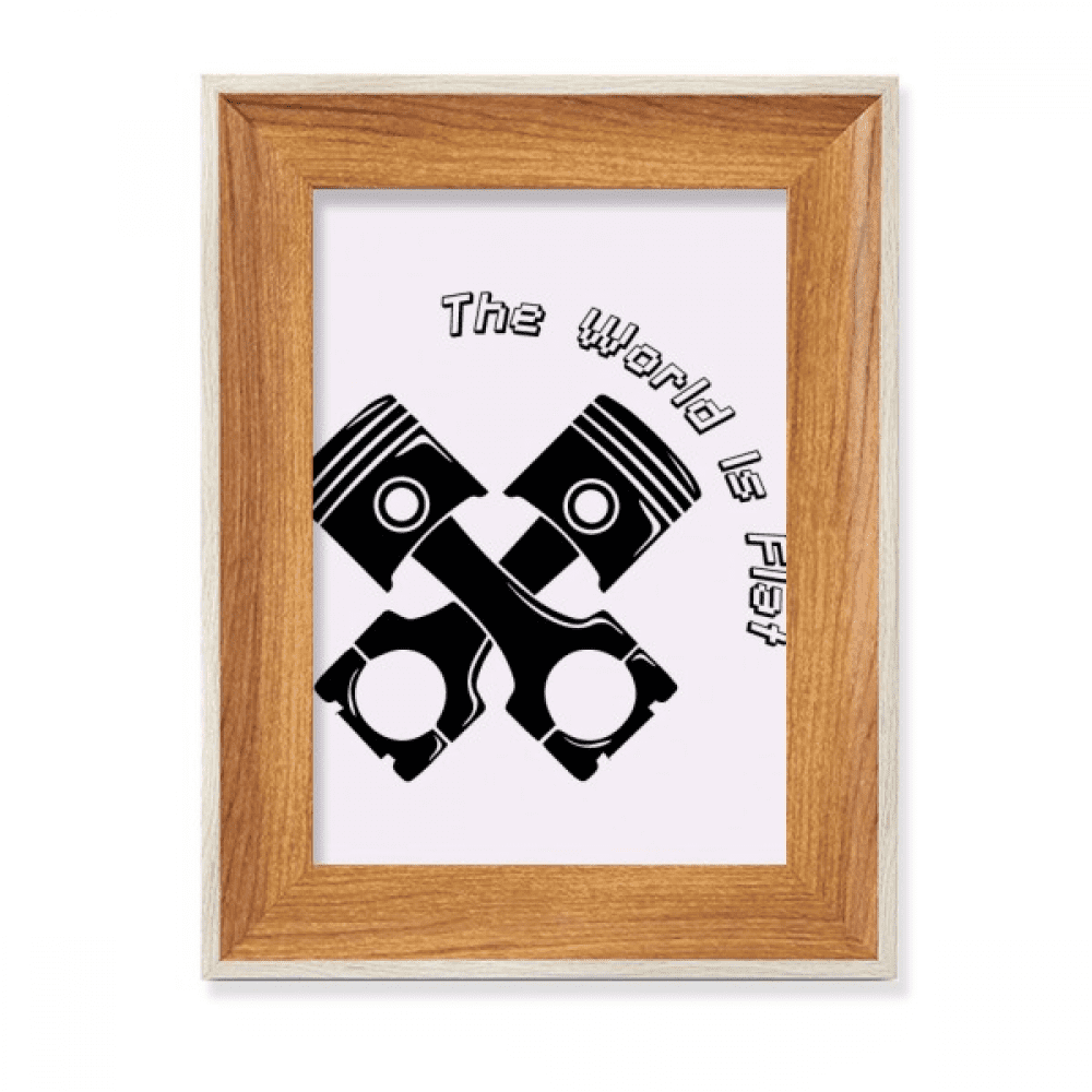 World Flat Piston Engine Desktop Wooden Photo Frame Display Picture Art ...