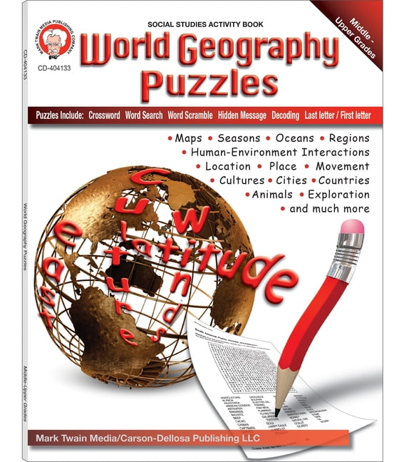 World Geography Puzzles, Grades 6 - 12 -- Mark Twain Media - Walmart.com
