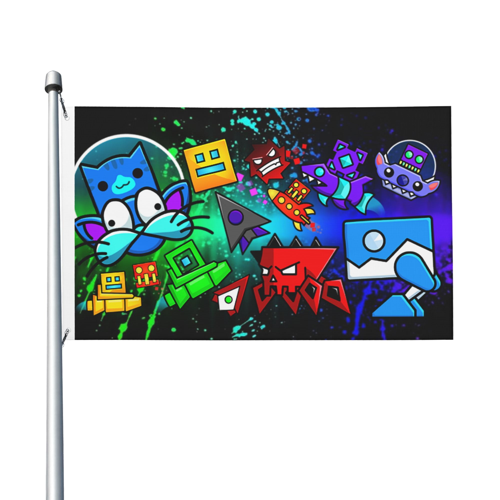 World Geometry Dash 3x5FT Flag Garden Decorative Flags Vertical Double ...