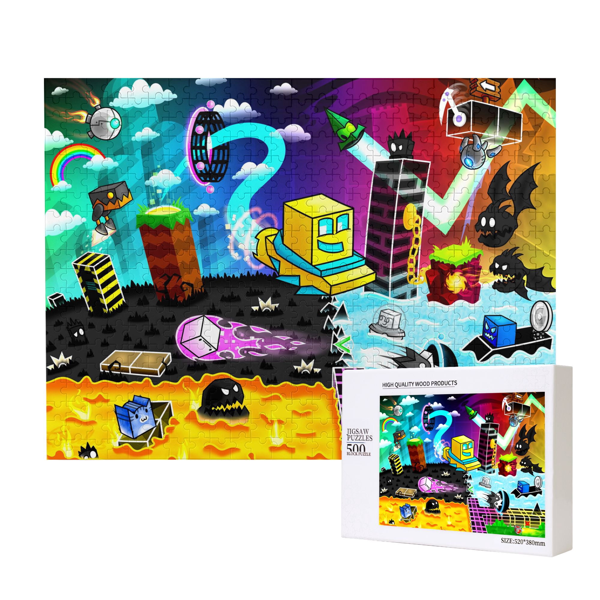 World Geometry Dash 500 Piece Jigsaw Puzzle for Families Challenging ...