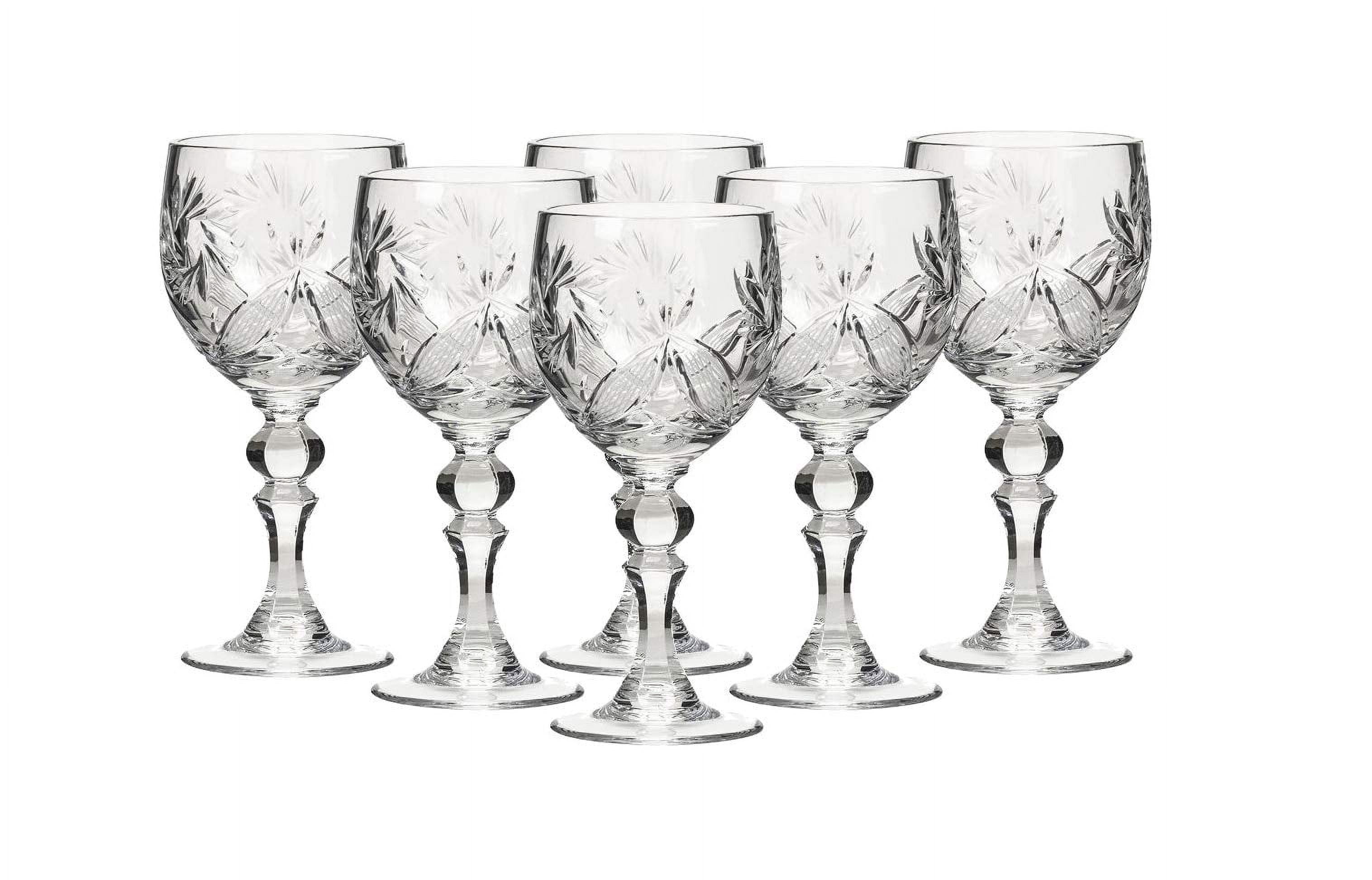 World Ts Crystal Red White Wine Glasses Goblets 85 Oz Hand Made