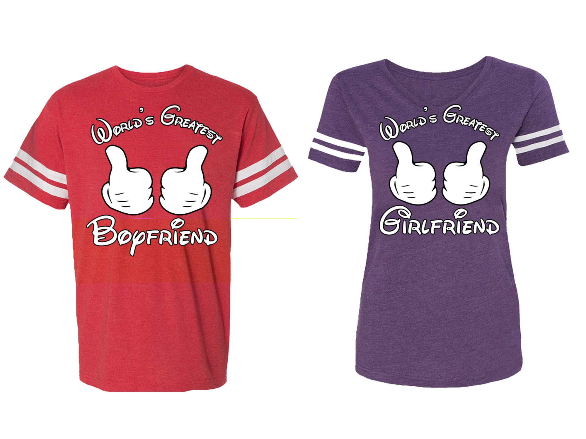 World Greatest Boy & Girlfriend Matching Couple Cotton Jerseys (Men Red ...