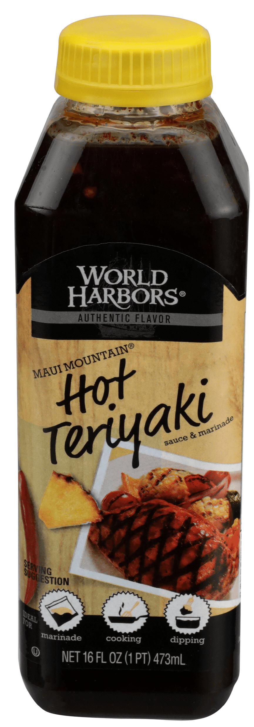 World Harbors Maui Mountain Hot Teriyaki Sauce & Marinade 16 Oz Squeeze ...