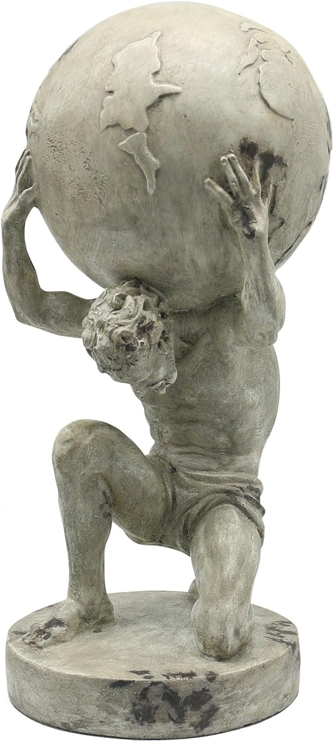 World Holding Atlas Statue and Sculpture, Earth Lifting Figurine Decor ...