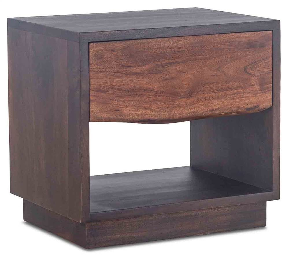 World Interiors Palermo 24" Wood Live Edge Night Stand in Brown/Raw ...