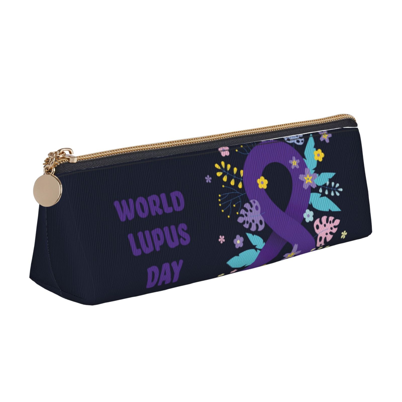 World Lupus Day Pencil Case with Zipper Leather Pen Pouch Storage Bag ...