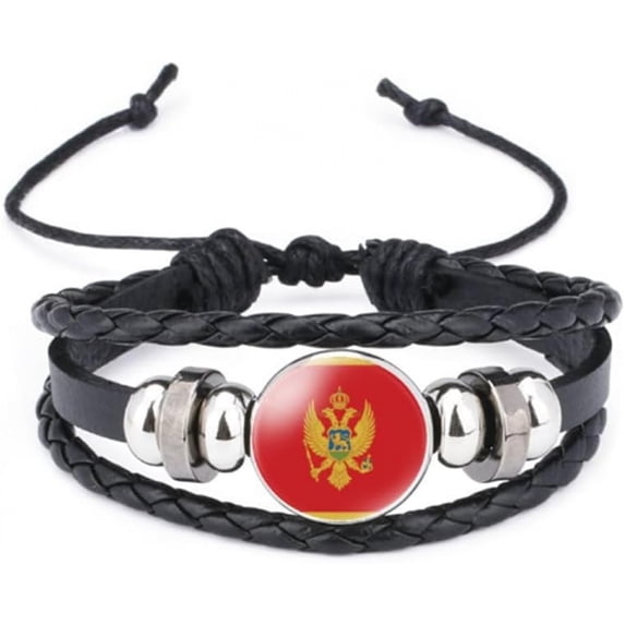 World Many National Flags Bangle Retro Alloy Leather Bracelet for ...