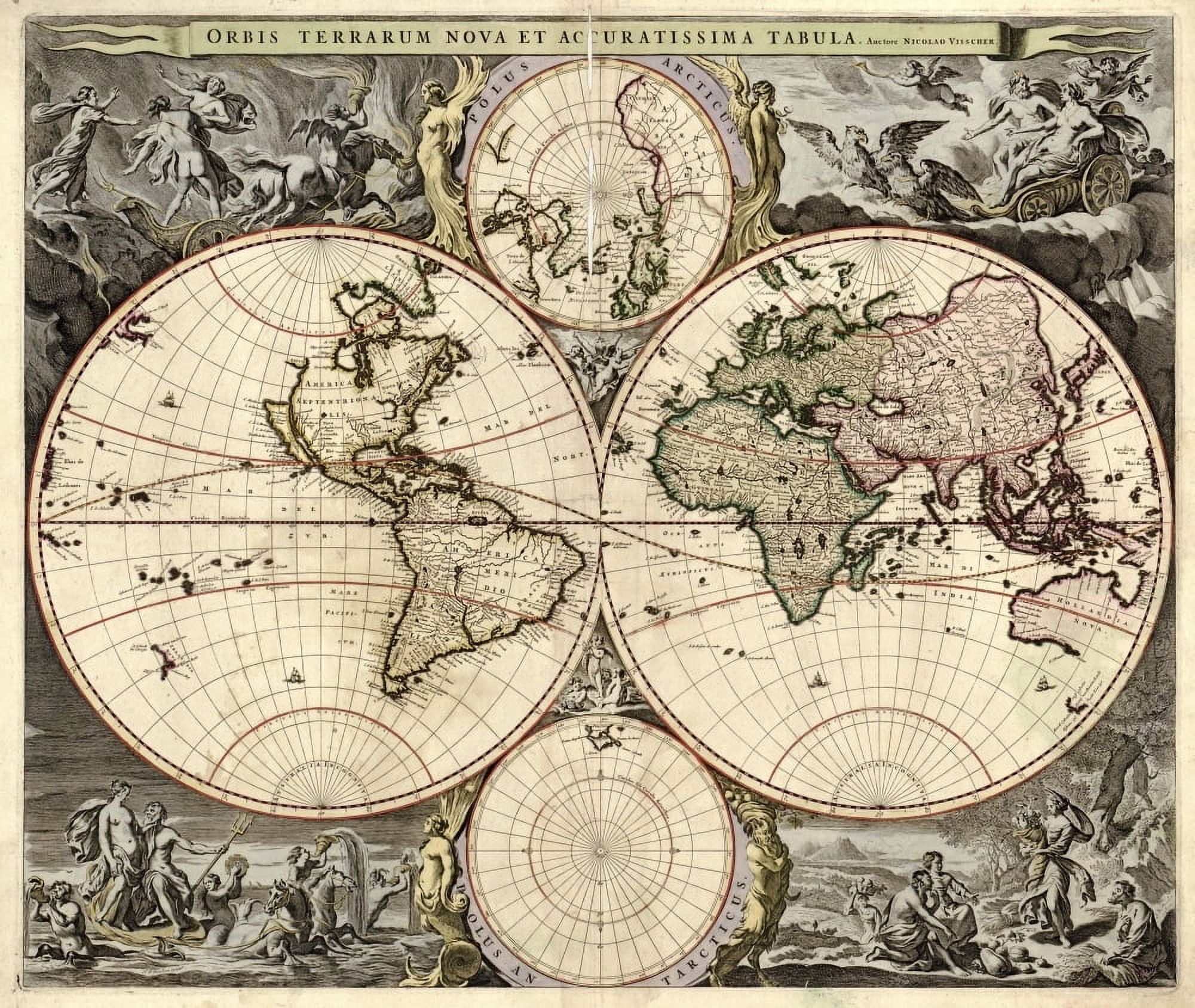 World Map, 1690 Poster Print by Science Source (24 x 18) - Walmart.com